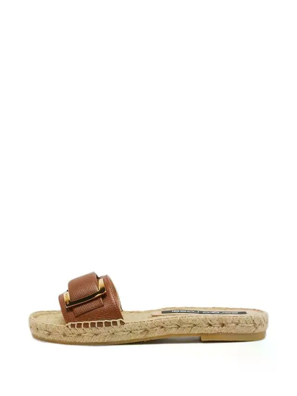 SERGIO ROSSI Buckled Flat Slide Espadrilles