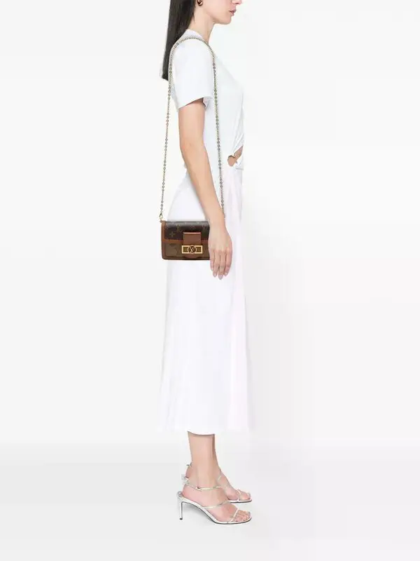 LOUIS VUITTON Monogram Reverse Dauphine Wallet On Chain Crossbody Bag - Brown