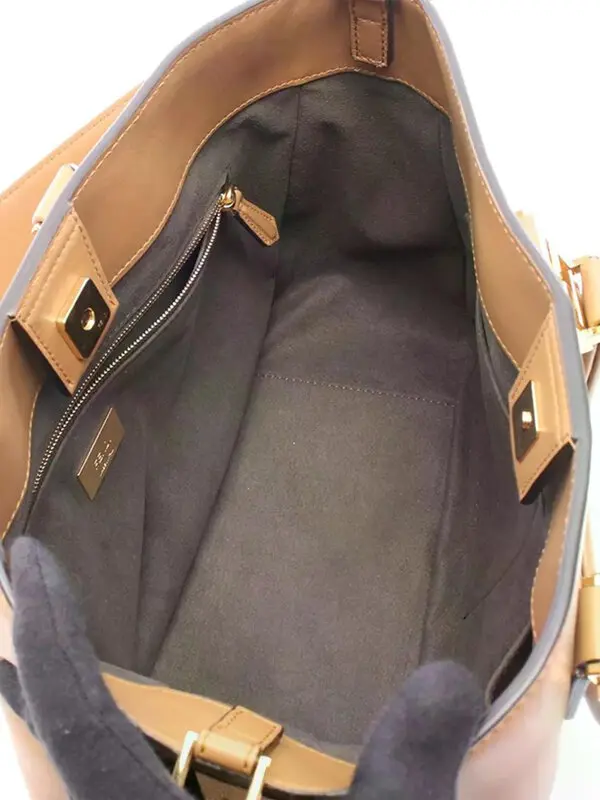 Fendi Selleria Ff Leather Tote Satchel - Brown