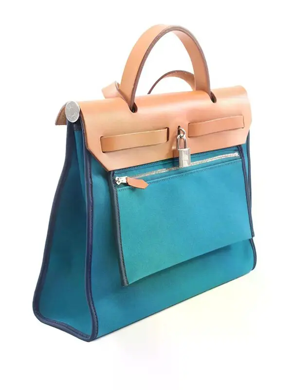 Hermès Toile Herbag Zip 31 Satchel - Blue