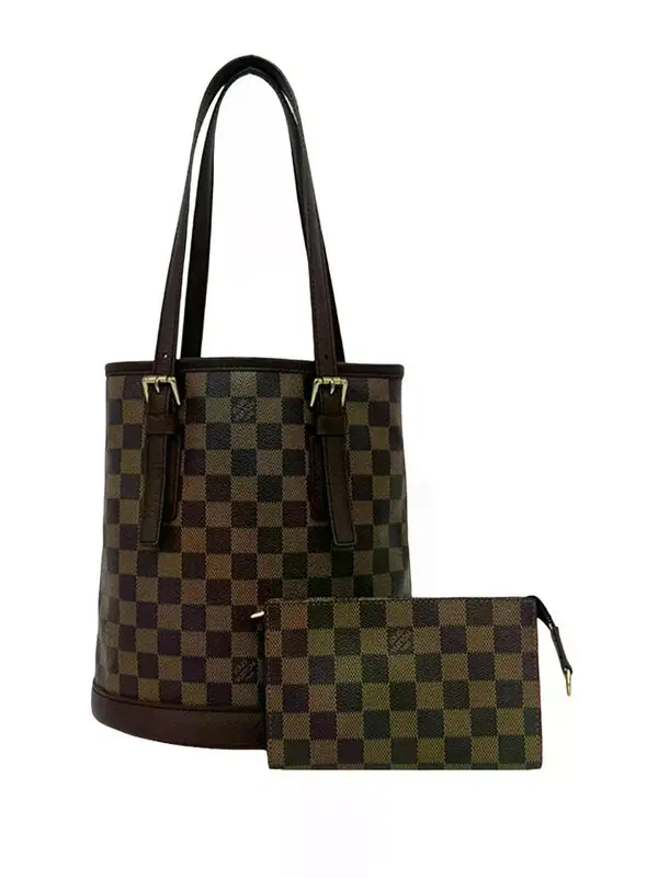 LOUIS VUITTON 2001 Damier Ebene Marais Bucket Bag