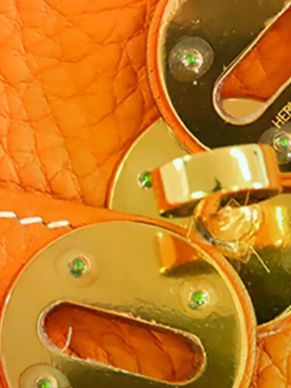 Hermès Clemence Leather Satchel - Orange