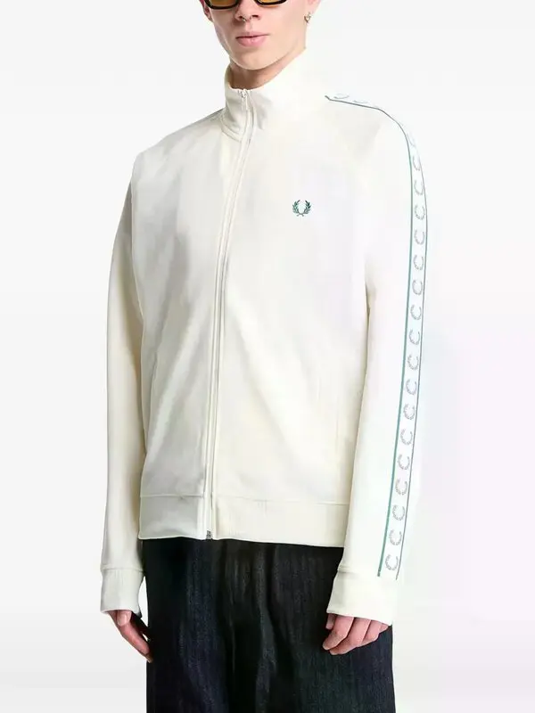 Fred Perry Track Jacket With Embroidered Logo And Tape Detail
