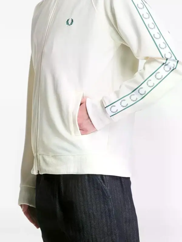 Fred Perry Track Jacket With Embroidered Logo And Tape Detail