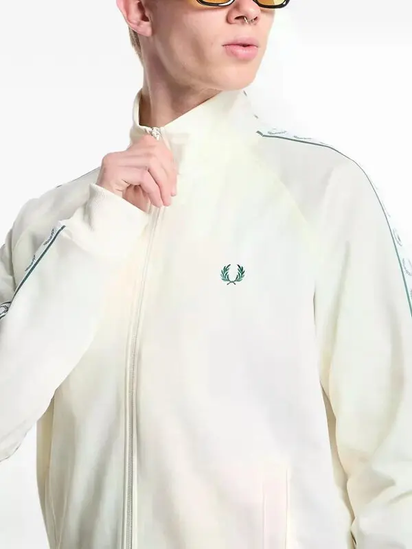 Fred Perry Track Jacket With Embroidered Logo And Tape Detail
