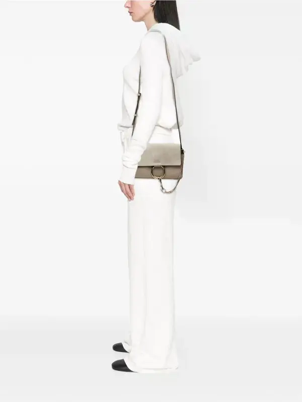 Chloé Faye Suede And Calfskin Crossbody Bag - Brown