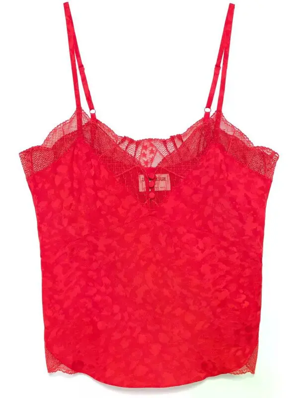 Zadig&Voltaire Leopard Jacquard Silk Blend Camisole