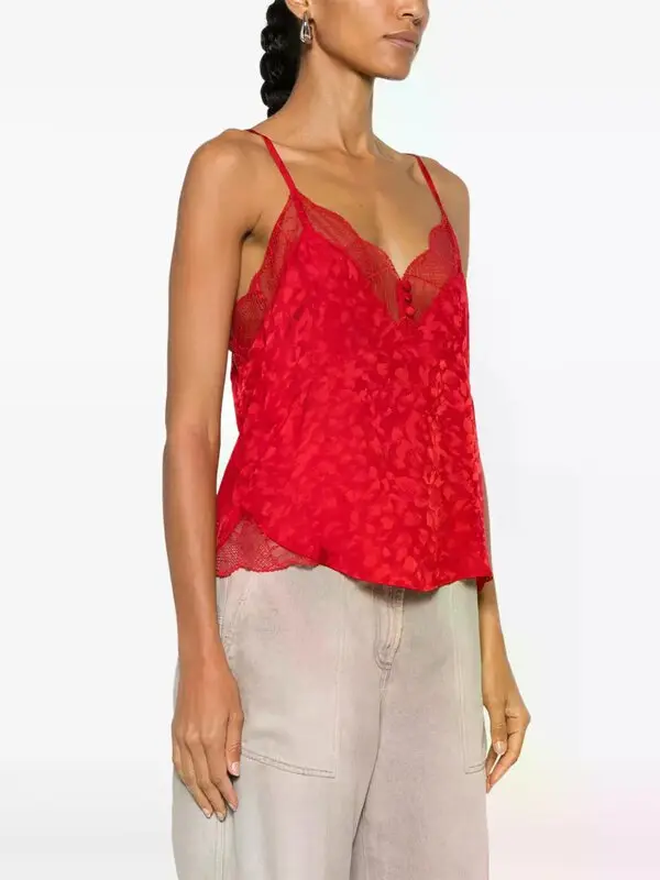 Zadig&Voltaire Leopard Jacquard Silk Blend Camisole