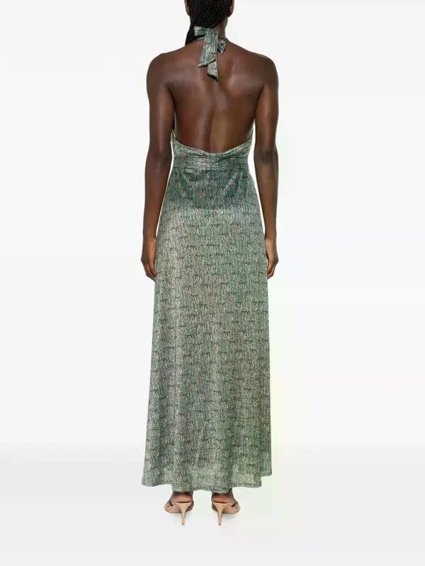 SIYU Halterneck Tie-belt Maxi Dress