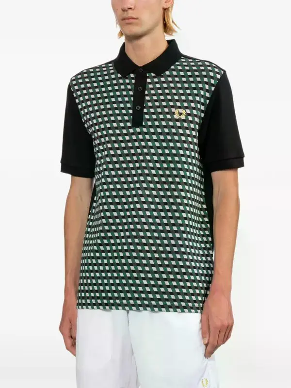 Fred Perry Geometric-print Polo Shirt