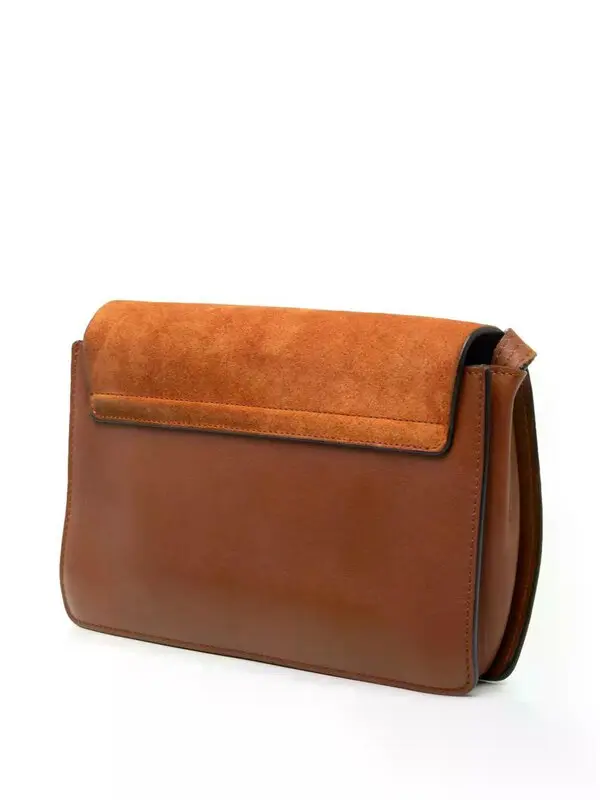 Chloé Faye Small Suede And Calfskin Crossbody Bag - Brown