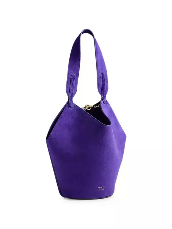 Khaite Mini Lotus Tote In Amethyst Haircalf And Suede - Purple