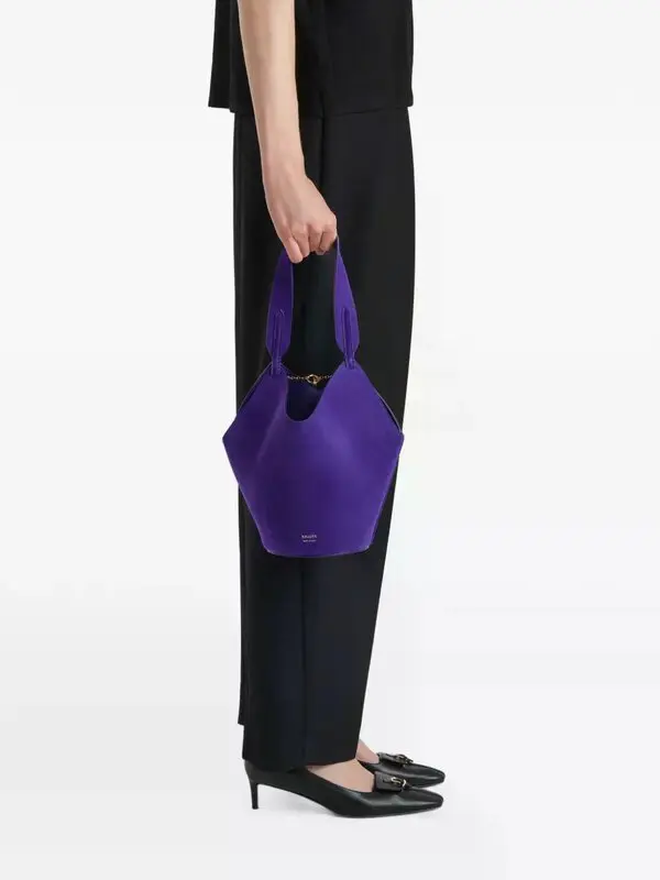 Khaite Mini Lotus Tote In Amethyst Haircalf And Suede - Purple
