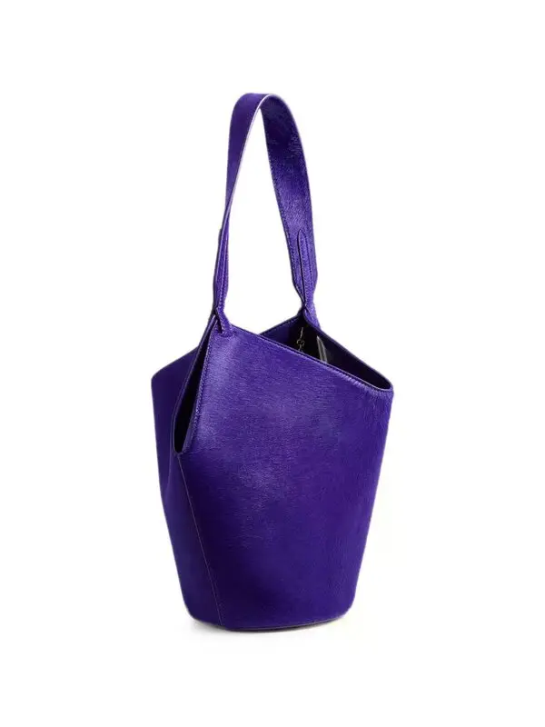 Khaite Mini Lotus Tote In Amethyst Haircalf And Suede - Purple