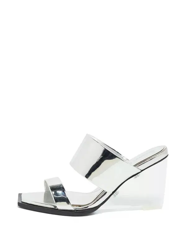 Alexander McQueen Metallic Leather Wedge Sandals