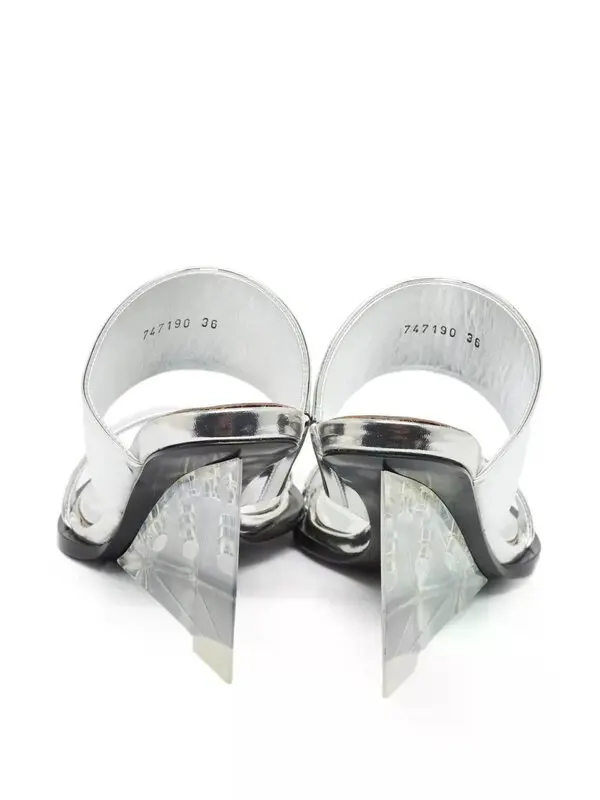 Alexander McQueen Metallic Leather Wedge Sandals