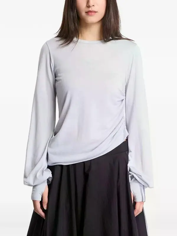 Y3 Cinched Draped Long Sleeve Top
