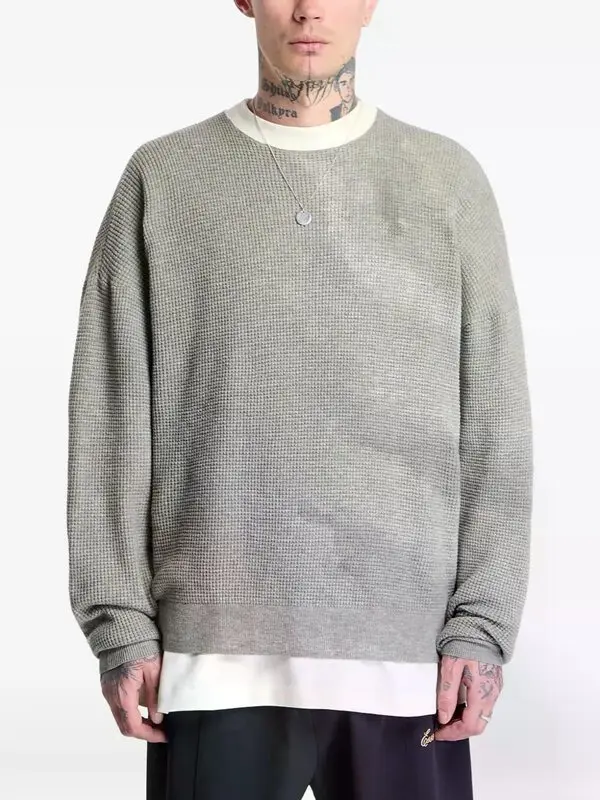 Fear Of God Gray Waffle Knit Crewneck Sweater