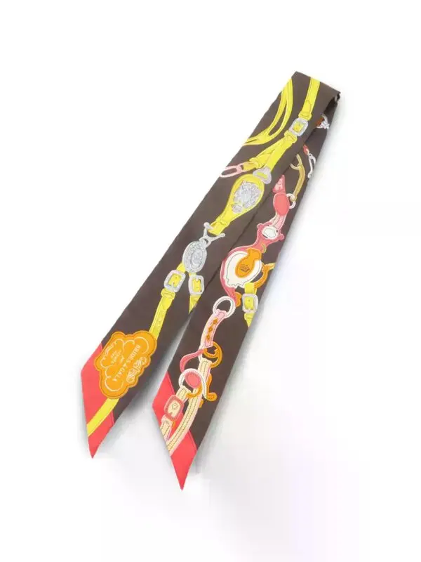 Hermès Brides De Gala Twilly Scarf - Brown