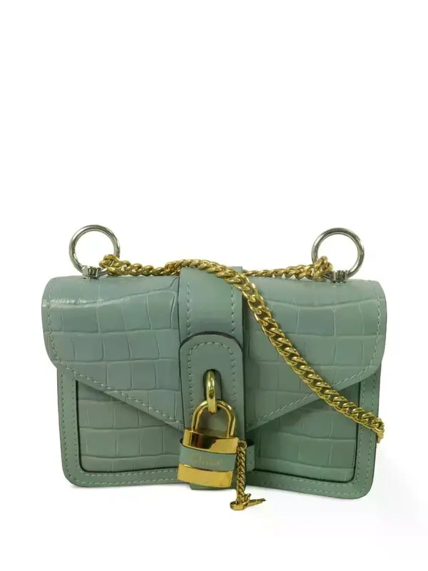 Chloé Aby Croc-effect Shoulder Bag - Blue