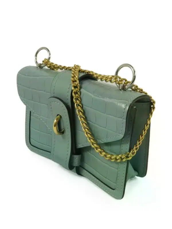 Chloé Aby Croc-effect Shoulder Bag - Blue