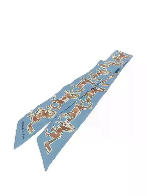Hermès Horse-print Scarf - Blue