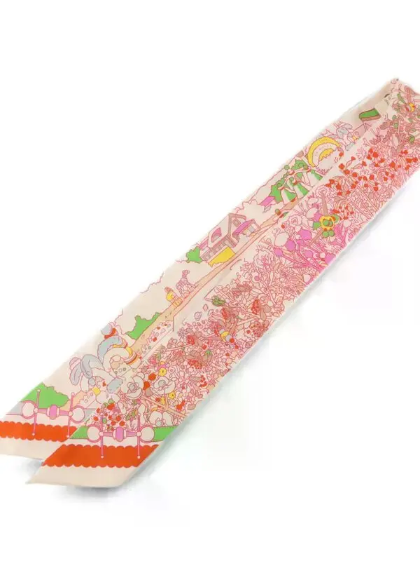 Hermès Twilly Printed Scarf - Neutrals