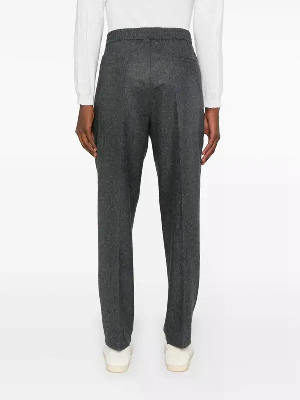 Brunello Cucinelli Virgin Wool Flannel Pleated Trousers - Grey