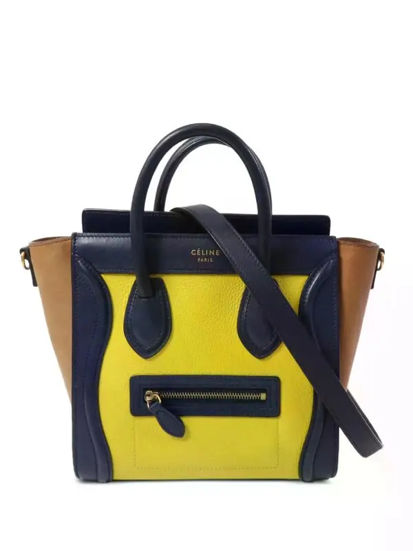 Celine Nano Luggage Leather Tote Bag - Yellow