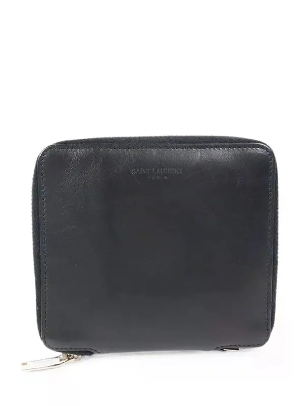 Saint Laurent Leather Zip-around Wallet - Black