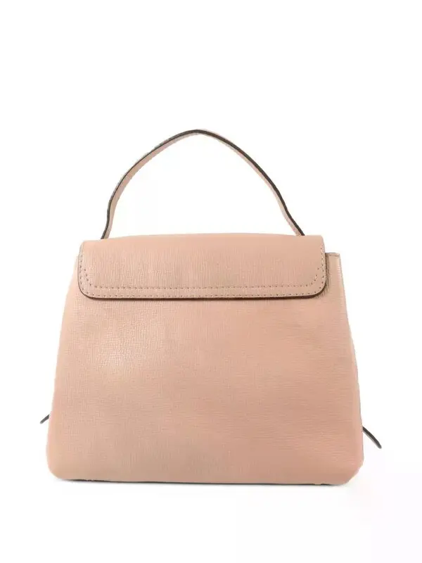 Burberry Grained Leather Shoulder Bag With Top Handle - Pink