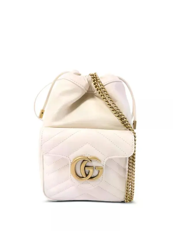 Gucci Mini Gg Marmont Bucket Bag - Neutrals