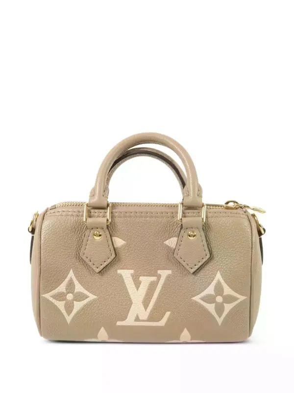 LOUIS VUITTON Nano Speedy Monogram Empreinte Tote Bag - Neutrals
