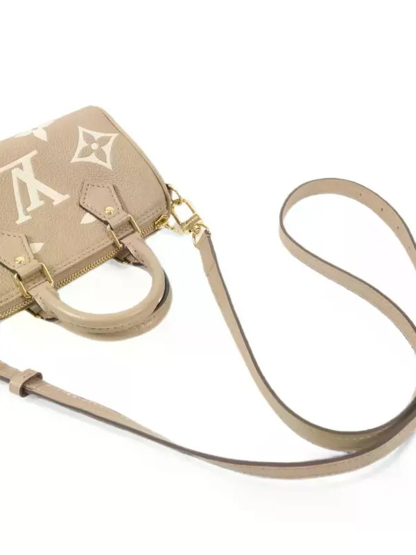 LOUIS VUITTON Nano Speedy Monogram Empreinte Tote Bag - Neutrals