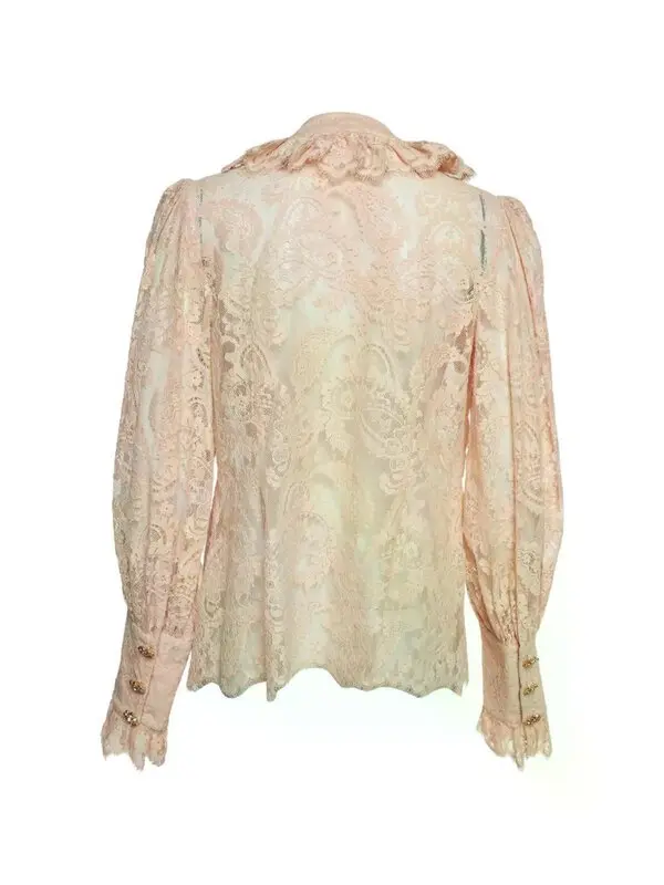 Zimmermann Sheer Lace Puff Sleeve Blouse