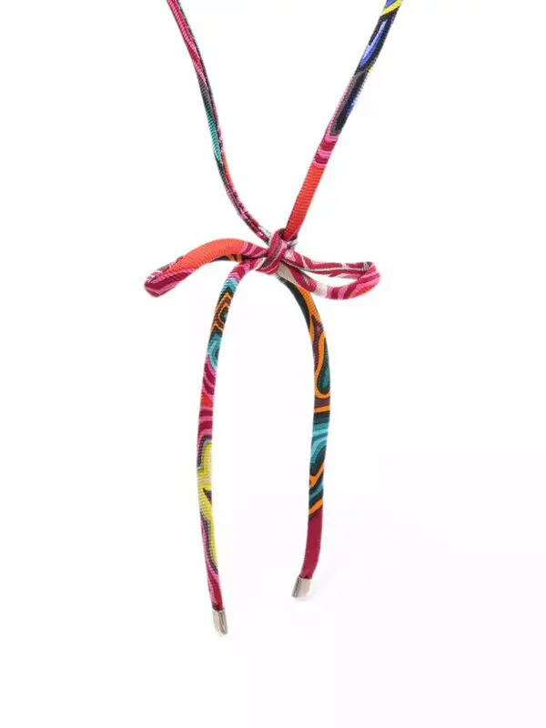 Hermès Silk Necklace With Palladium-plated Hardware