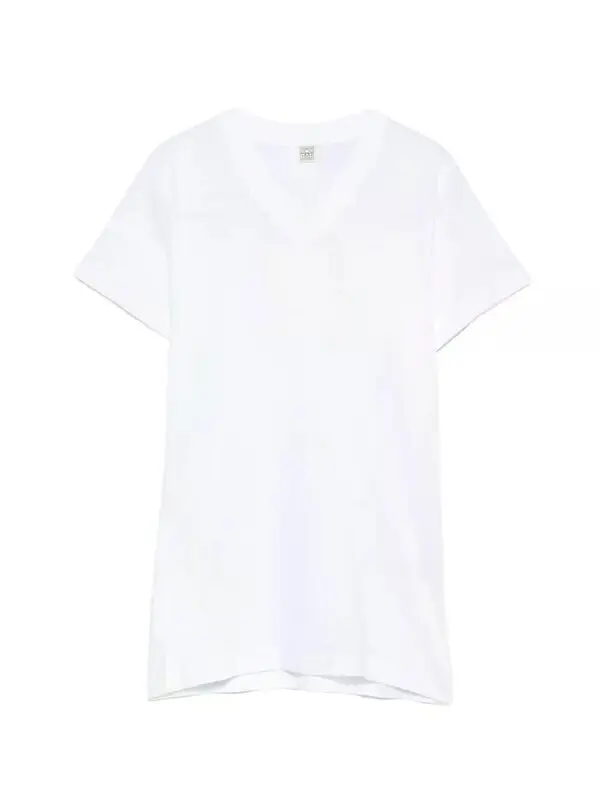 TOTEME Wide-ribbed V-neck T-shirt - White
