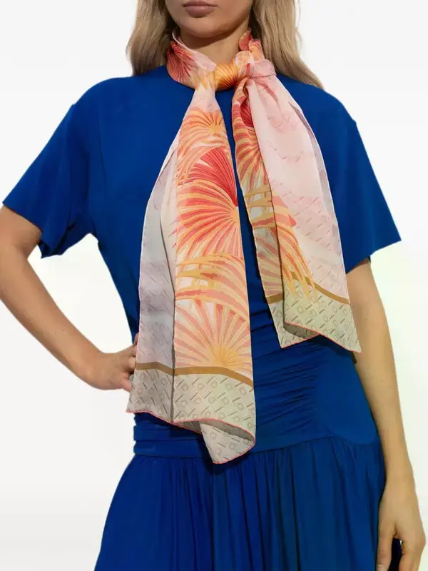 FERRAGAMO Gancini Palm-print Scarf - Pink