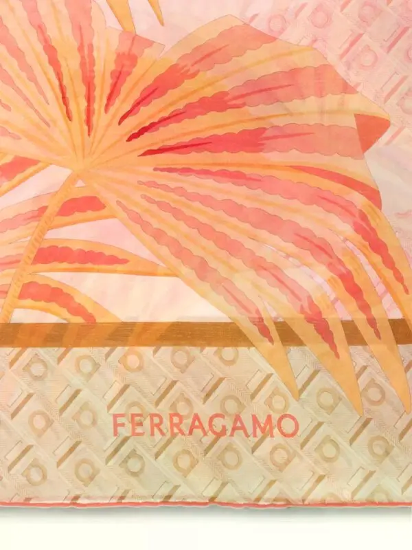 FERRAGAMO Gancini Palm-print Scarf