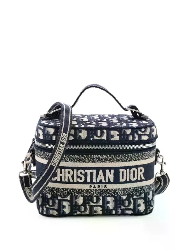 Dior Diortravel Convertible Vanity Case Oblique Canvas Pouch - Blue