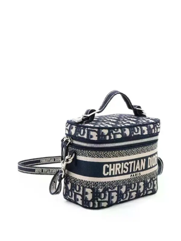 Dior Diortravel Convertible Vanity Case Oblique Canvas Pouch - Blue