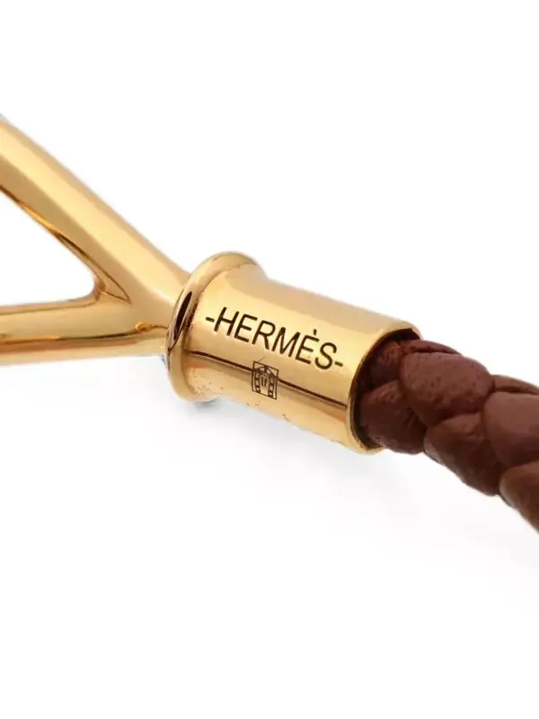 Hermès Jumbo H Braided Leather Bracelet