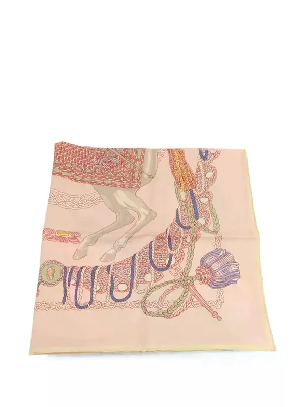 Hermès Equestrian-print Silk Scarf - Pink