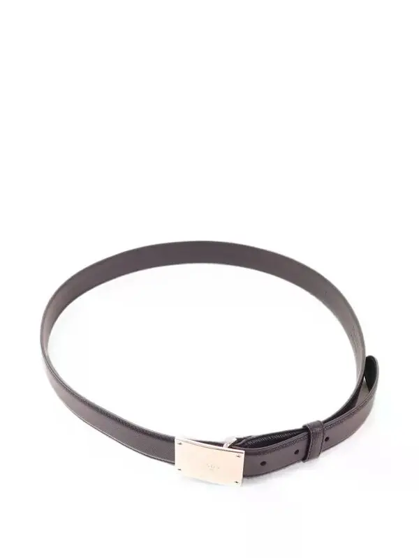 Prada Saffiano Leather Belt With Silver-tone Hardware
