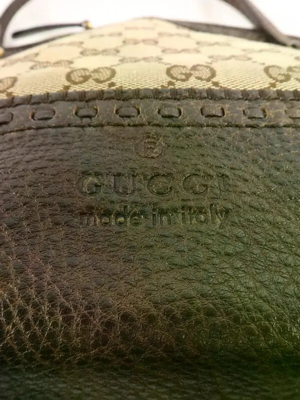Gucci Gg Bamboo Detail Canvas Tote Bag