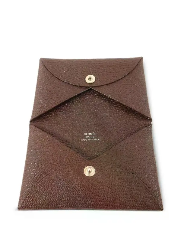 Hermès Calvi Leather Cardholder - Brown