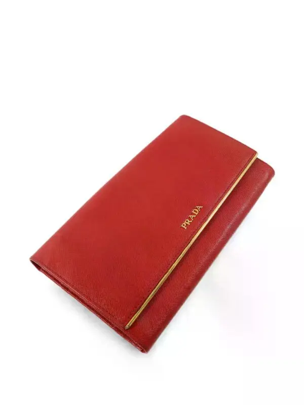 Prada Logo-detail Calfskin Long Wallet