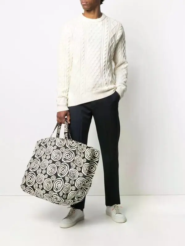 10 CORSO COMO Spiral-print Canvas Tote