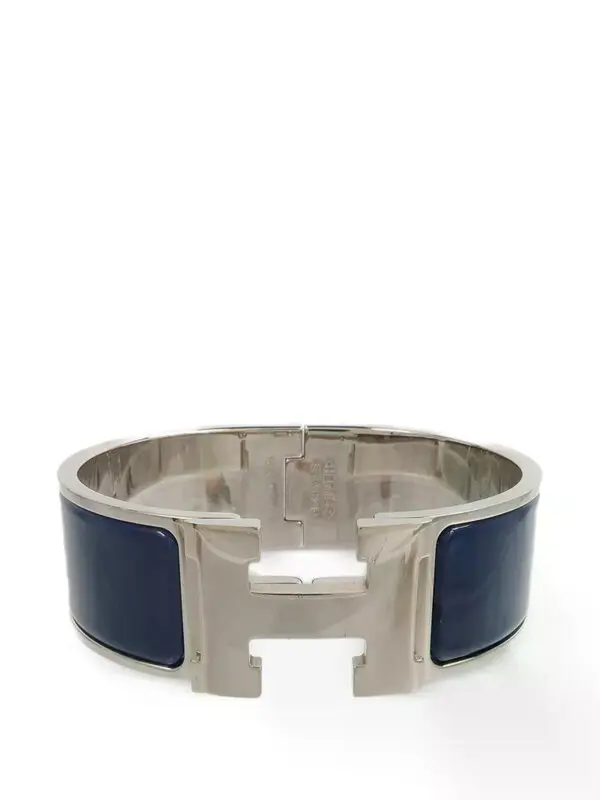 Hermès Clic Clac H Enamel Bracelet - Silver