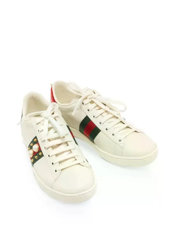 Gucci Ace Pearl Embellished Sneakers